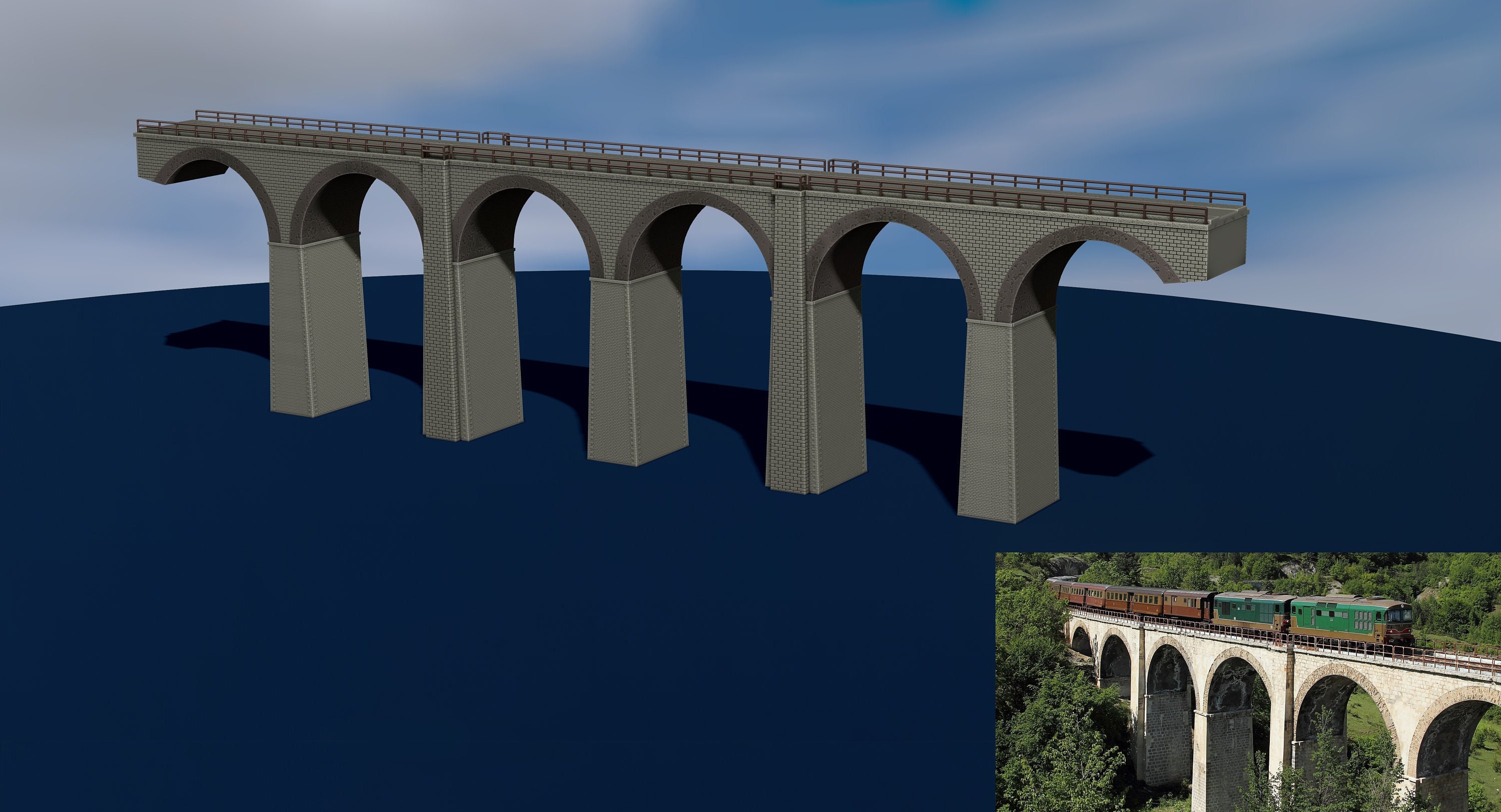 Model Bridge, H0 Scale Trains, Reproduction Viaduct of Cansano (AQ) Italy File STL-OBJ for 3D ...