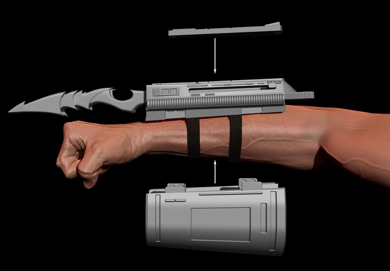 Predator Gauntlet Forearm Right, Removable Blades, Scale 1;1 File STL ...