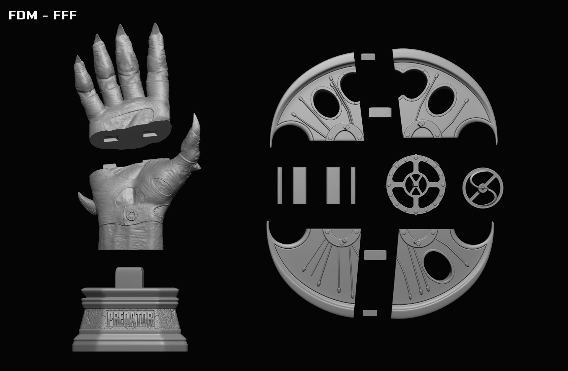 Predator 2 Smart Disc With Predator Hand File STL OBJ for 3D Printing ...