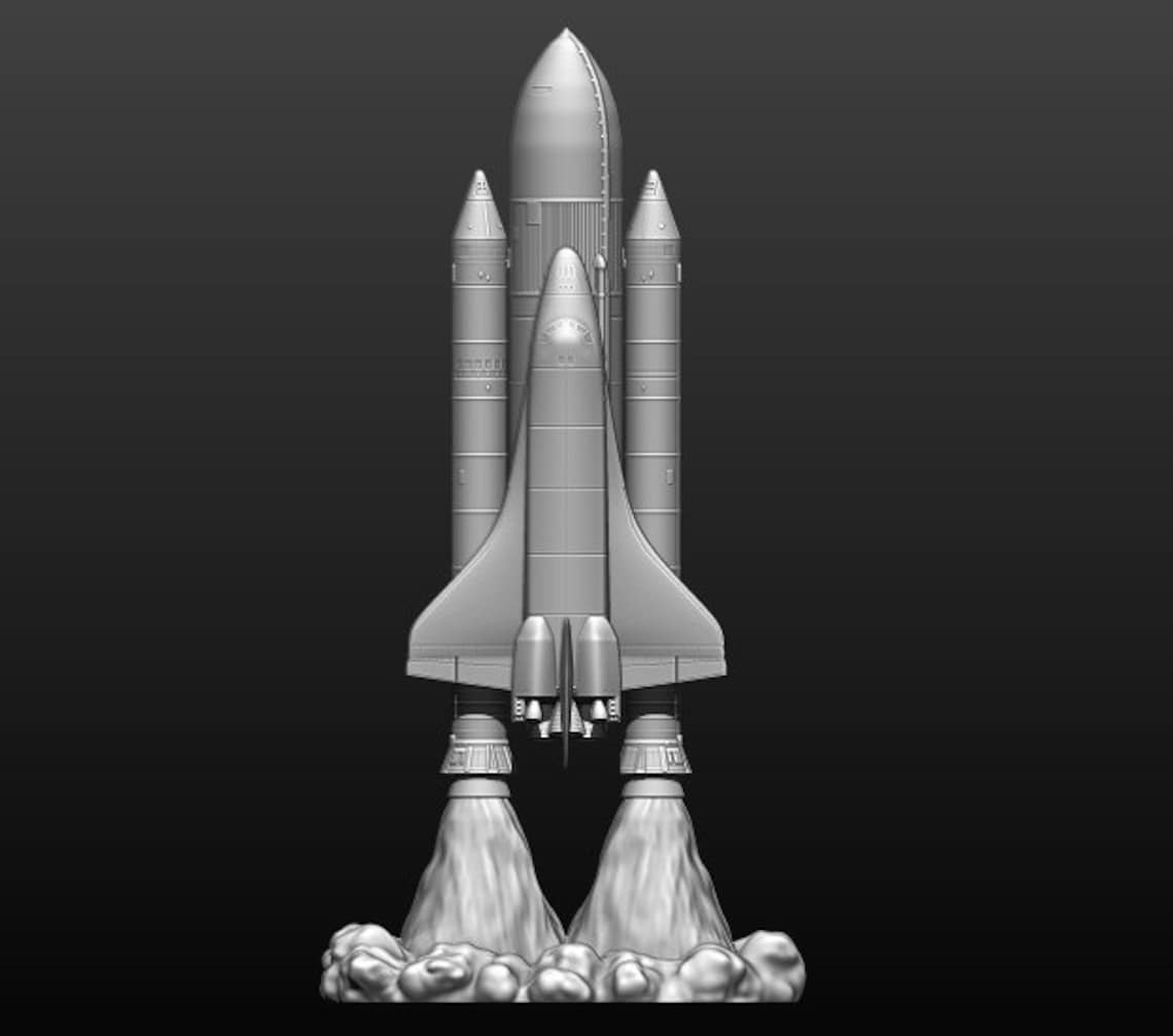 Space Shuttle file stl for all 3D printer, two versions on platform and ...