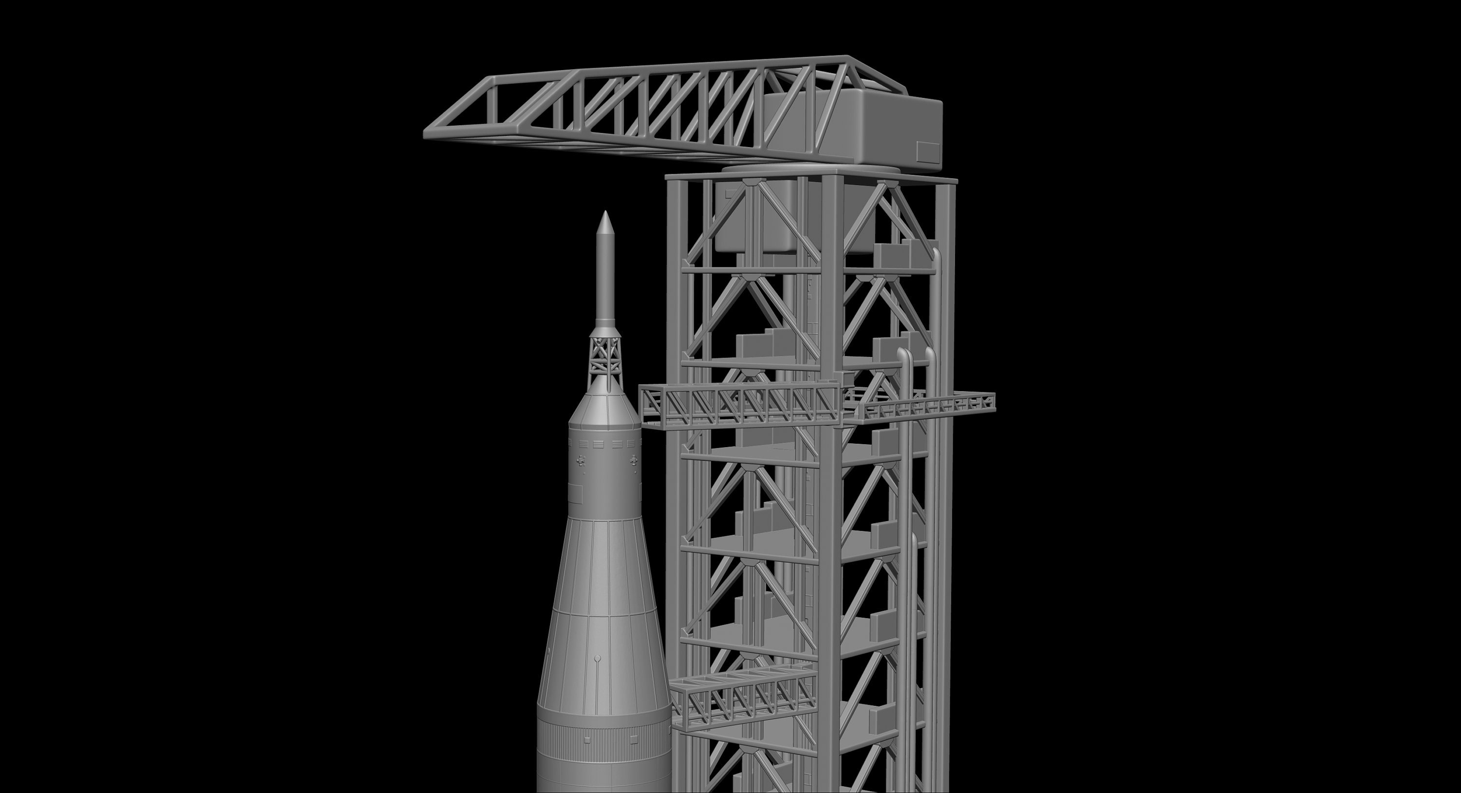 Nasa Saturn V Rocket and Launch Pad Apollo 3D Model File STL - Etsy