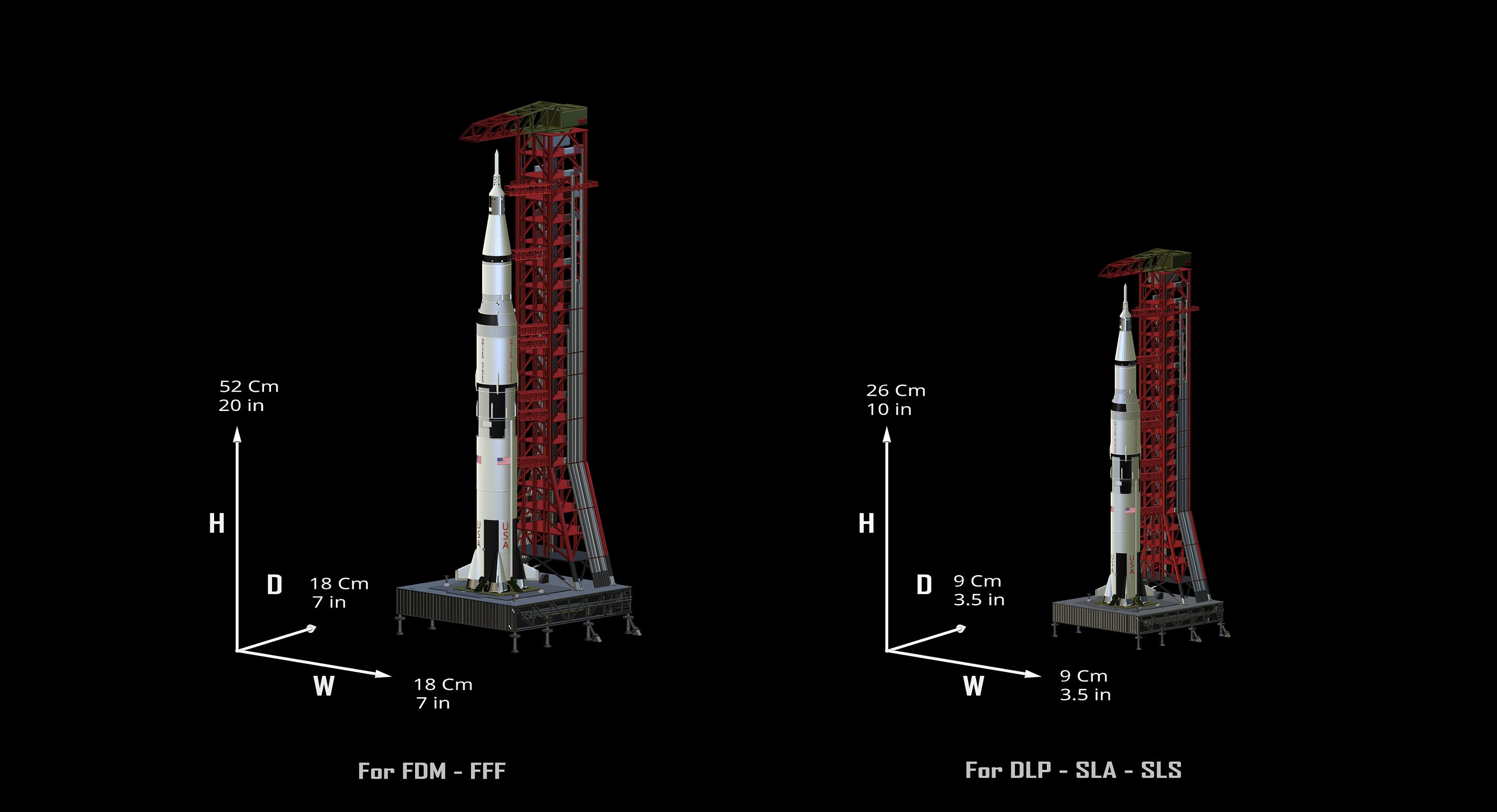 Nasa Saturn V Rocket and Launch Pad Apollo 3D Model File STL - Etsy