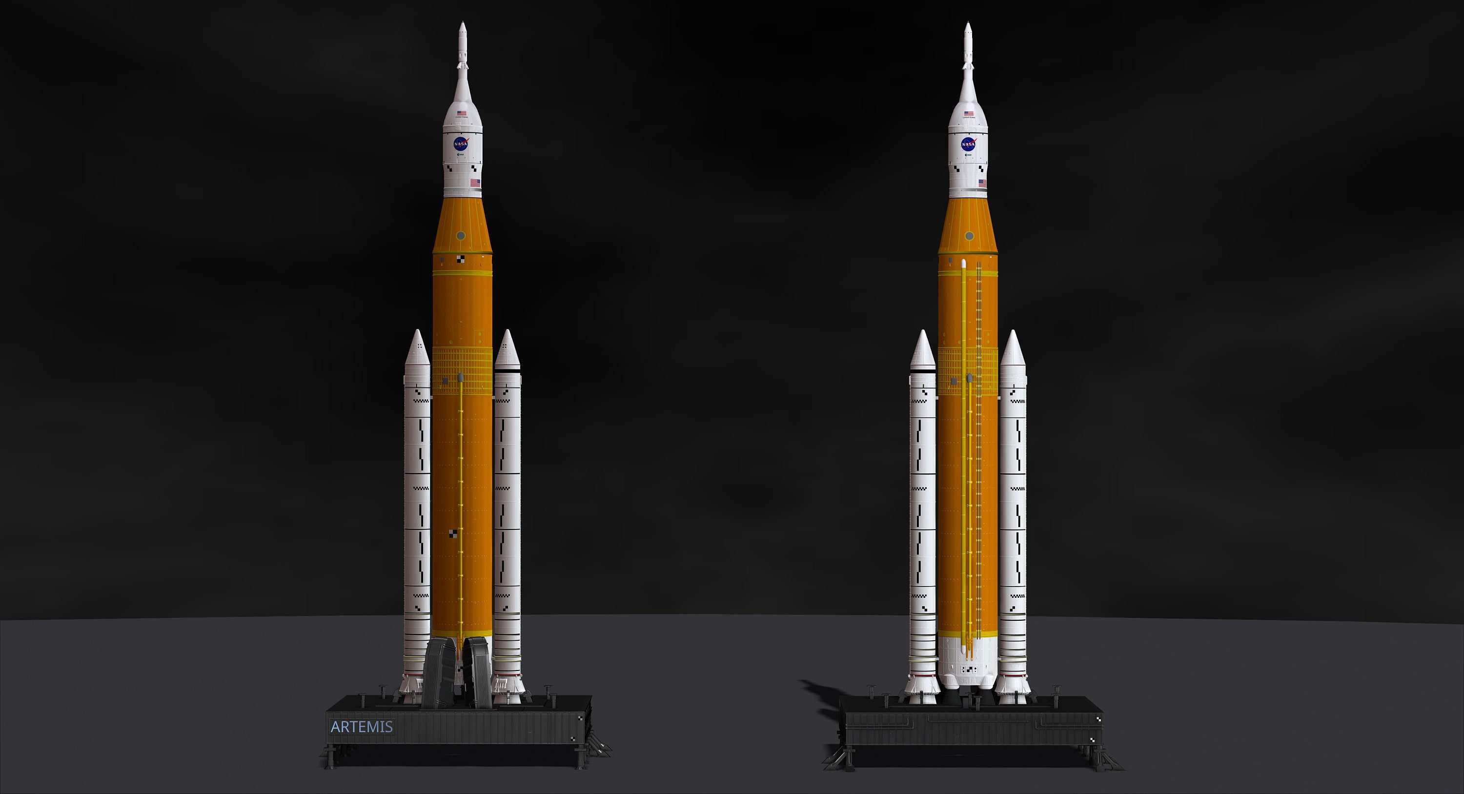 The Space Launch System (SLS): Nasa ’s Artemis I Moon Rocket With Platform. File Stl-obj for 3D ...