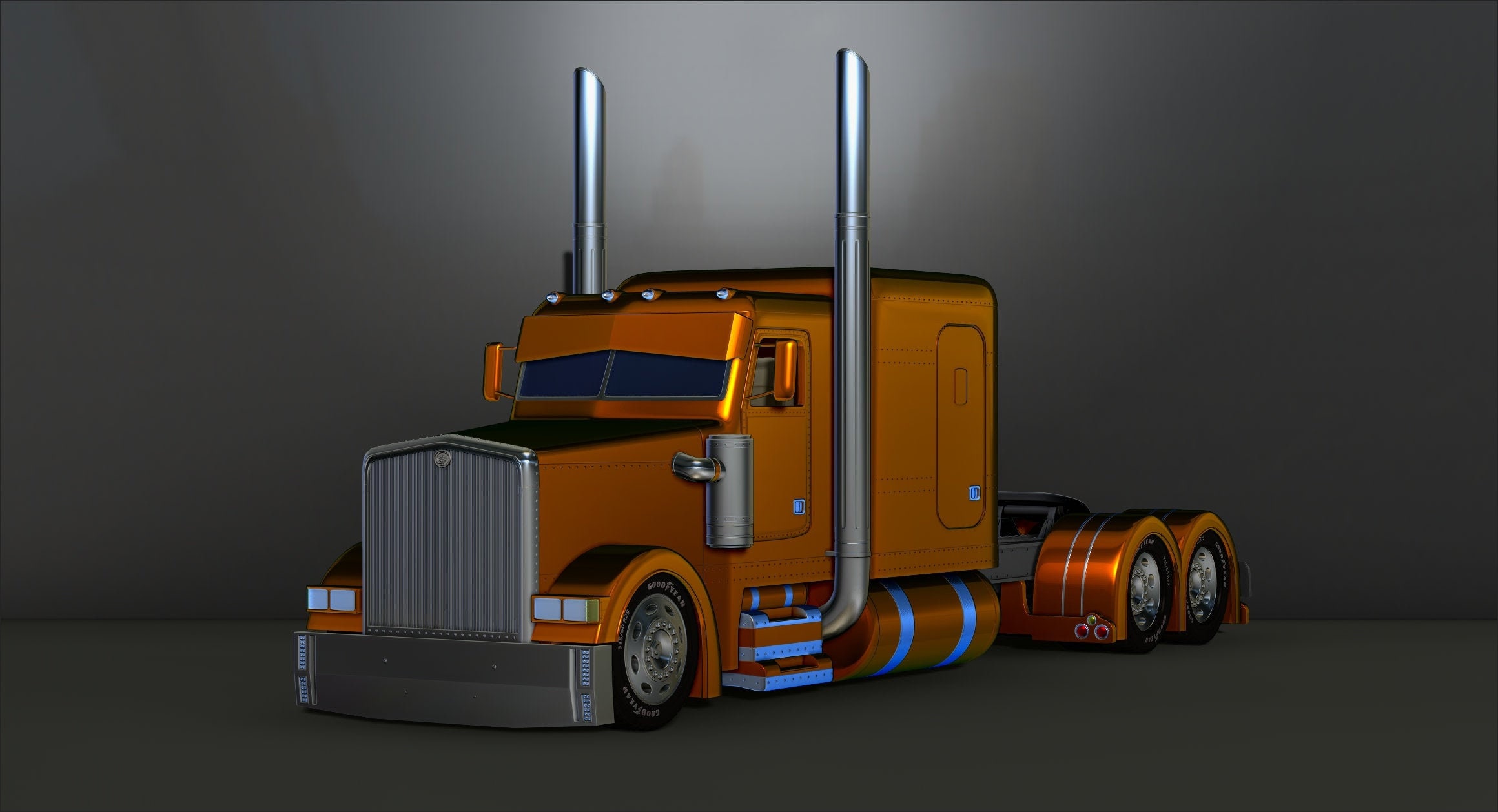 American Heavy Truck Peterbilt Custom Model Printing File STL for 3D ...