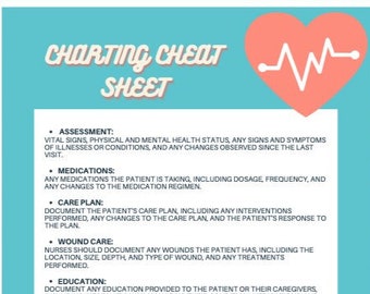 CHARTING CHEAT SHEET - Etsy