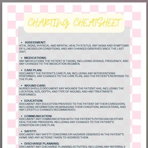 Charting Cheat Sheet - Etsy