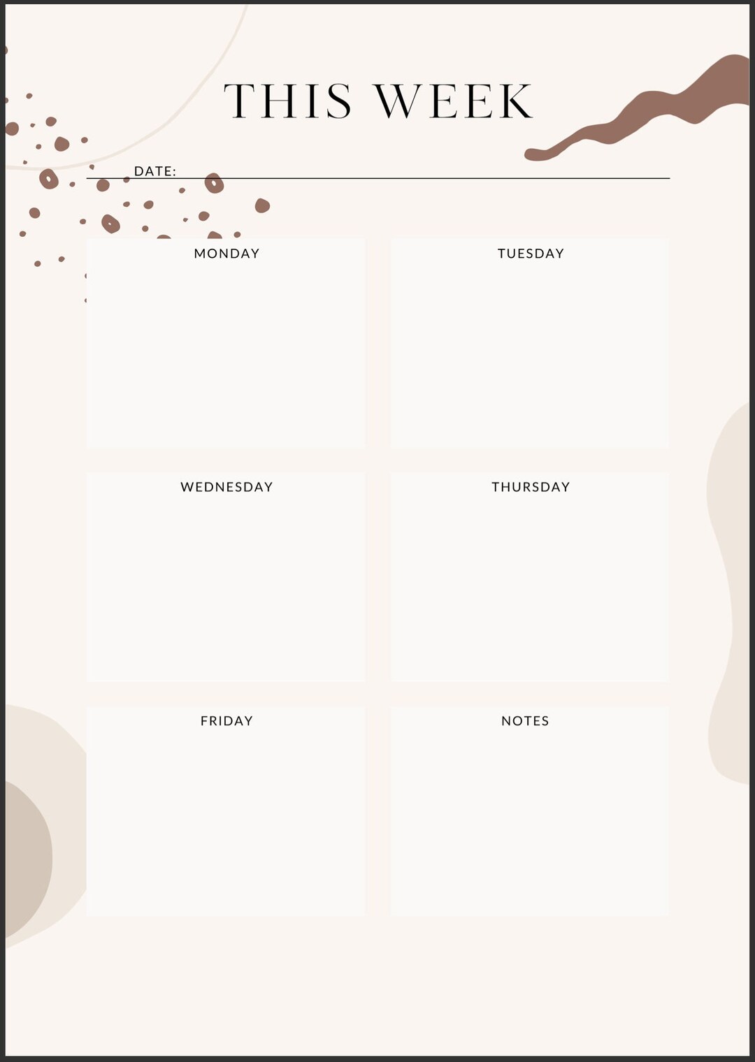 Simple Weekly Planning Sheet With Two Styles to Choose - Etsy