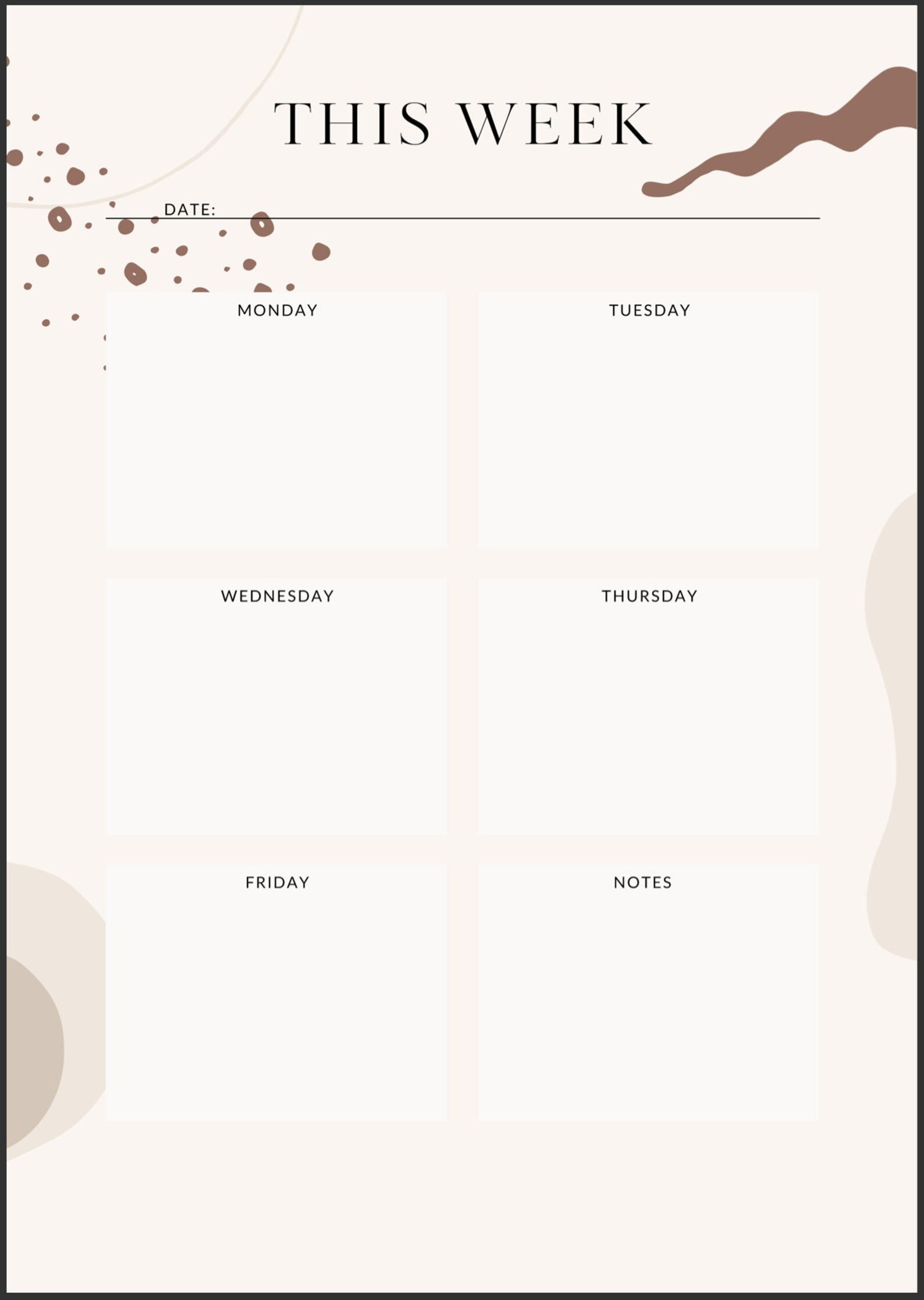 Simple Weekly Planning Sheet With Two Styles to Choose - Etsy