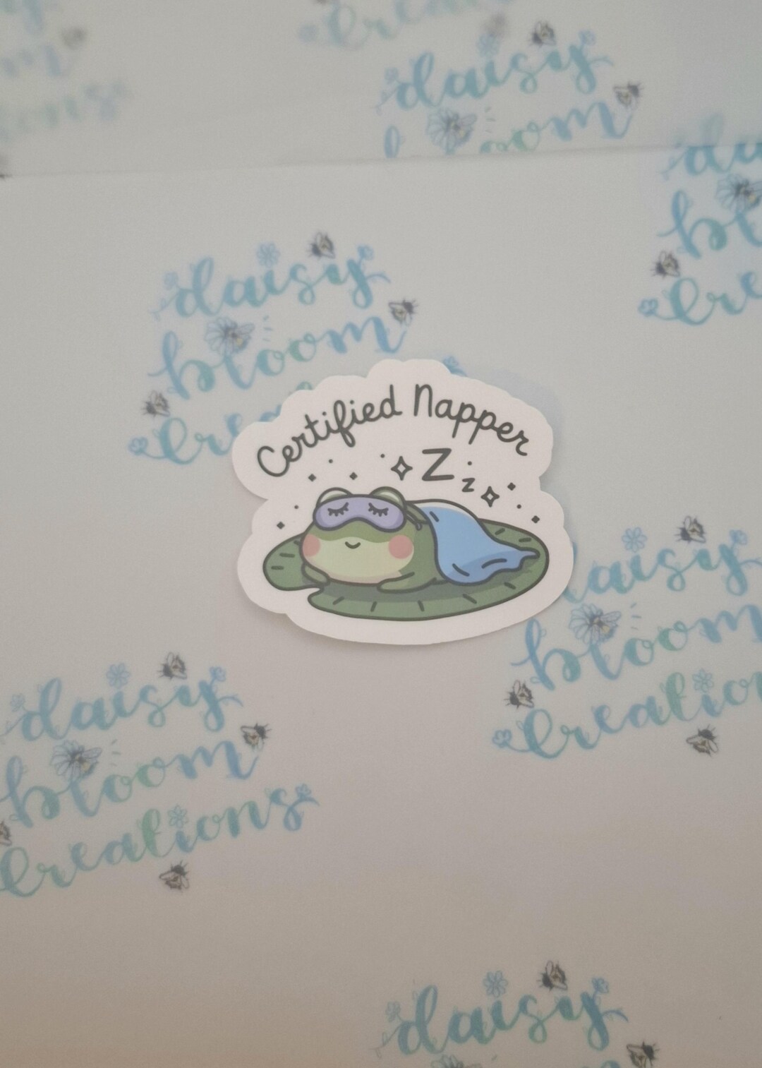 Cute Certified Napper Frog Die-cut Waterproof Sticker – Cute Sleepy ...