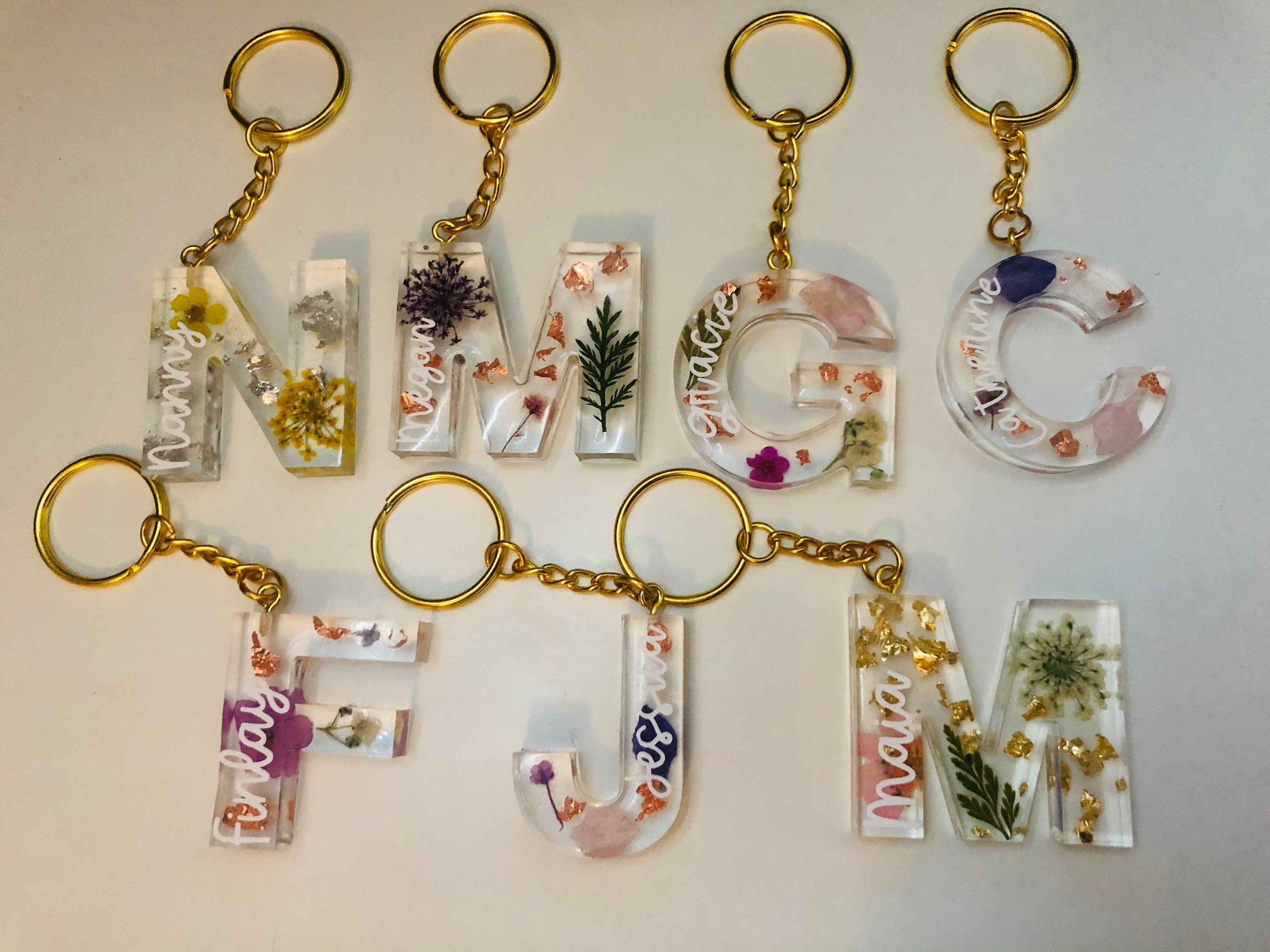 Personalised Custom Resin Keyring With Name and colour tassel | Etsy