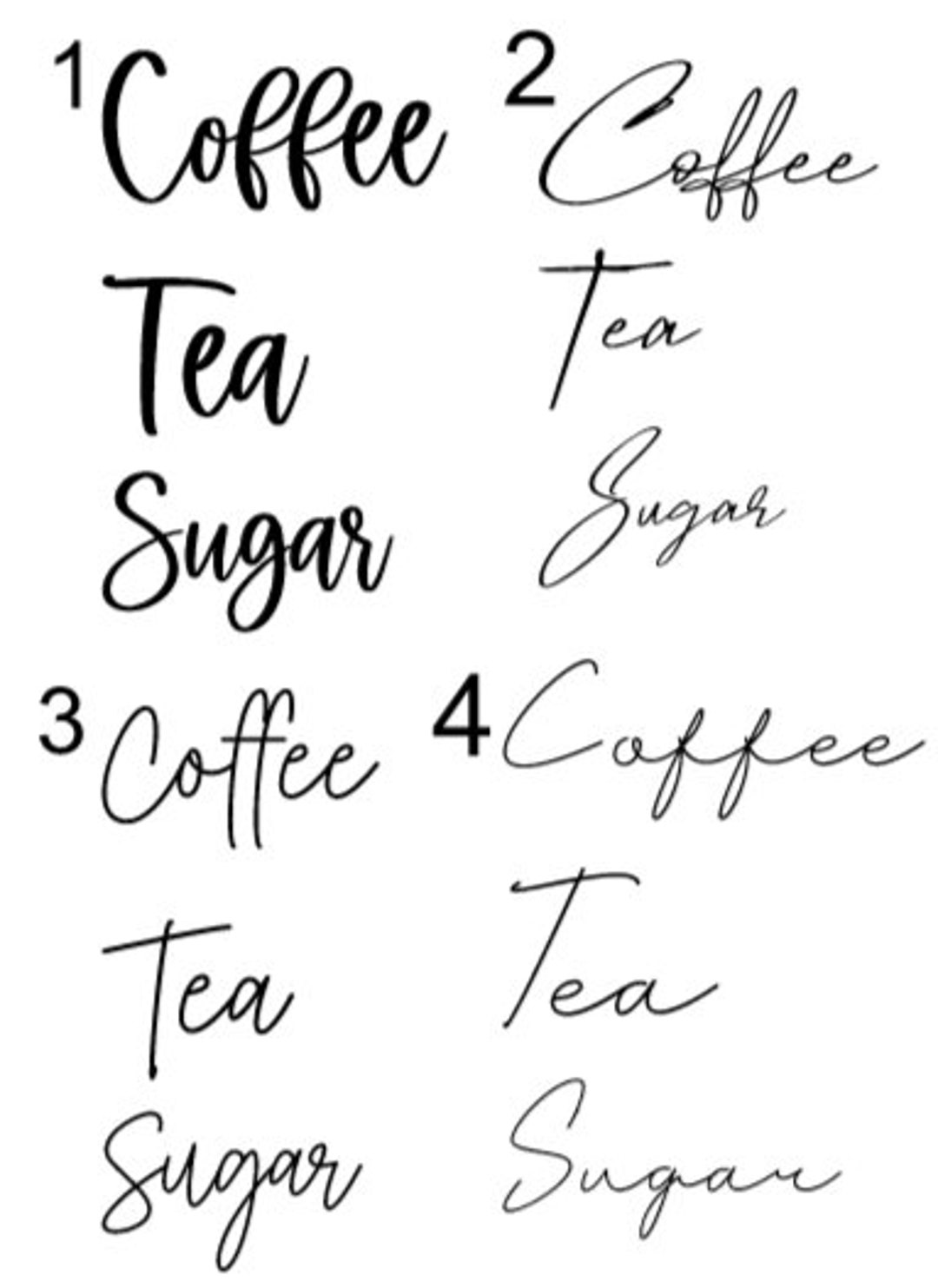 Kitchen Vinyl Label Stickers, Tea Coffee Sugar - Etsy