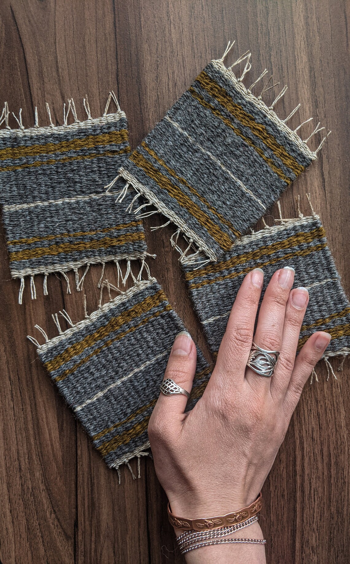 Woven Coasters Set of 4, Mug Rug, Cozy Fall Gift - Etsy
