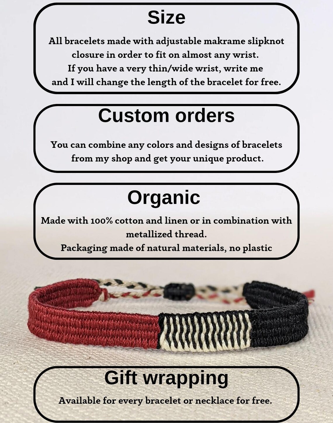 Handwoven Bracelet, Minimalist Textile String Woven Bracelet, Fabric ...