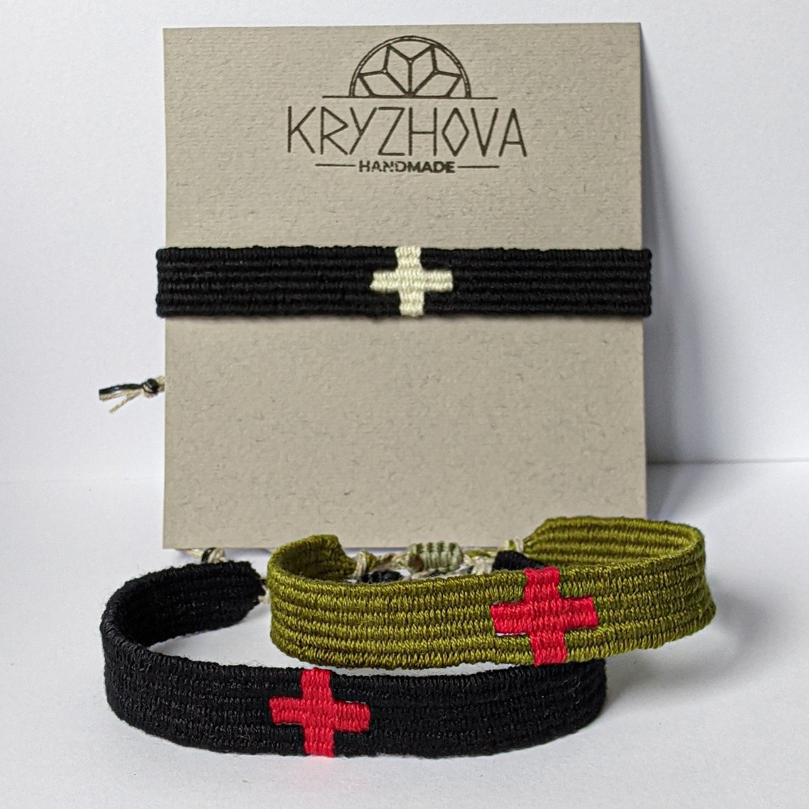 Cross Bracelet Women / Men , Handwoven Minimalist Fabric Bracelet ...
