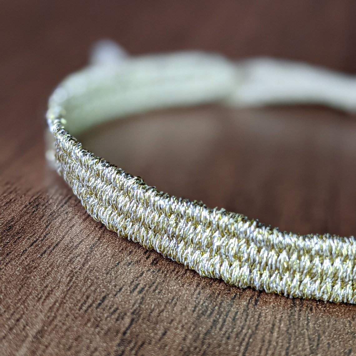 Handwoven Fabric Silver Bracelet, Minimalist String Bracelet, Woven ...