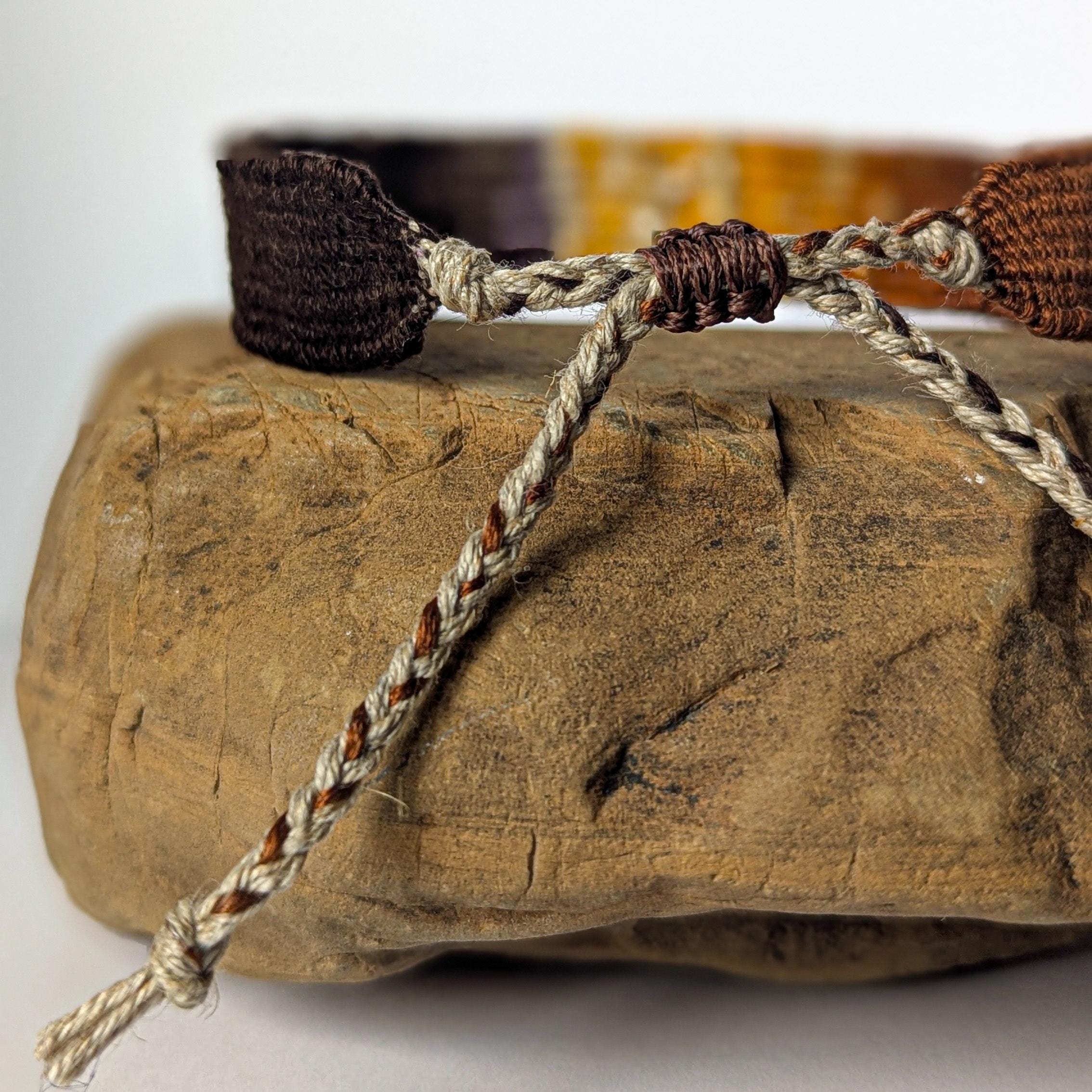 Mountain View Woven Textile Bracelet, Minimalist Fabric Jewelry ...