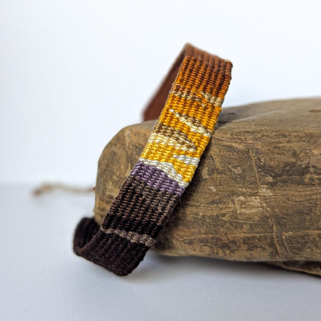 Mountain View Woven Textile Bracelet, Minimalist Fabric Jewelry ...