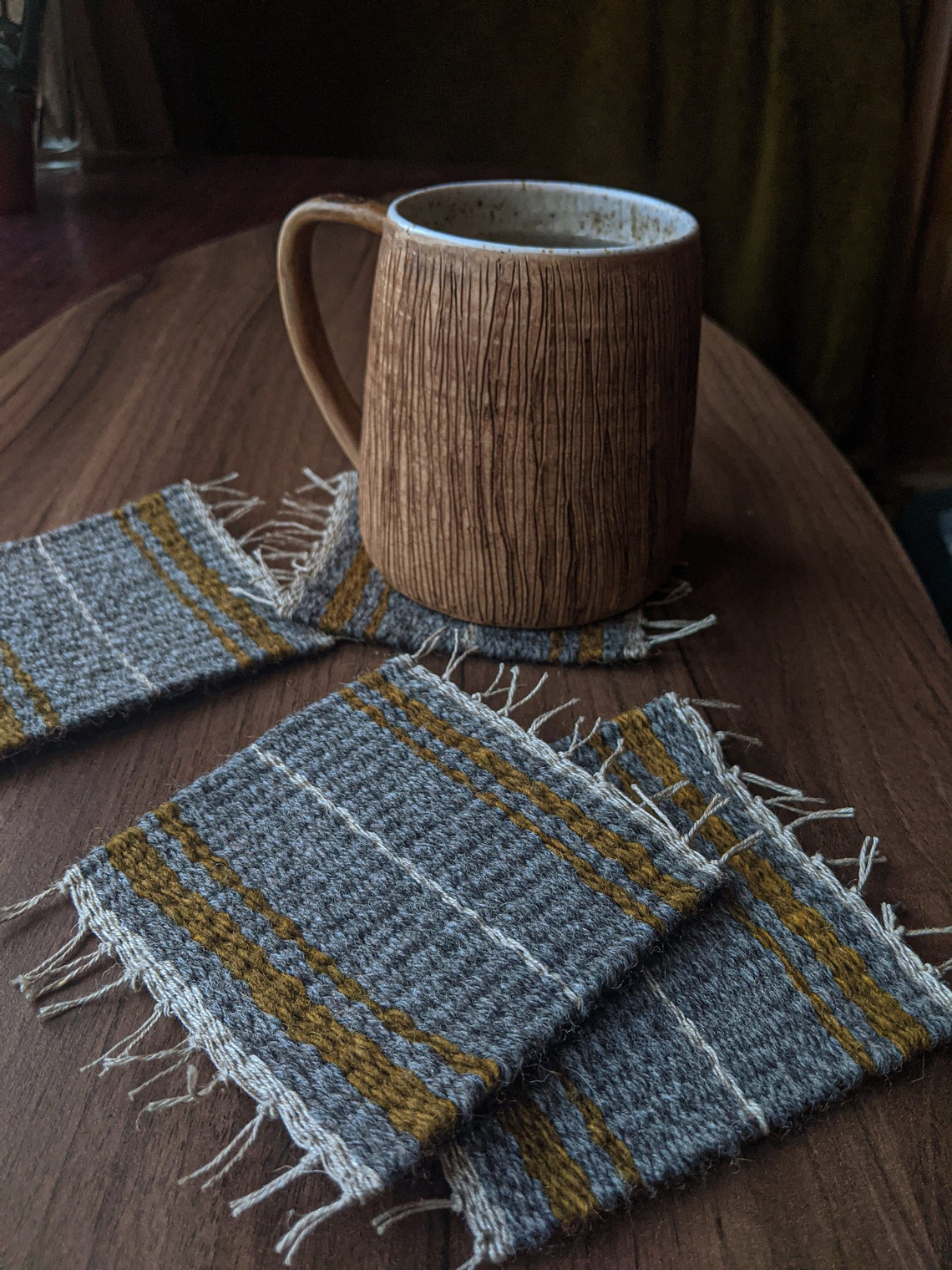 Woven Coasters - Set of 4, Mug Rug, Cozy Fall Gift - Etsy