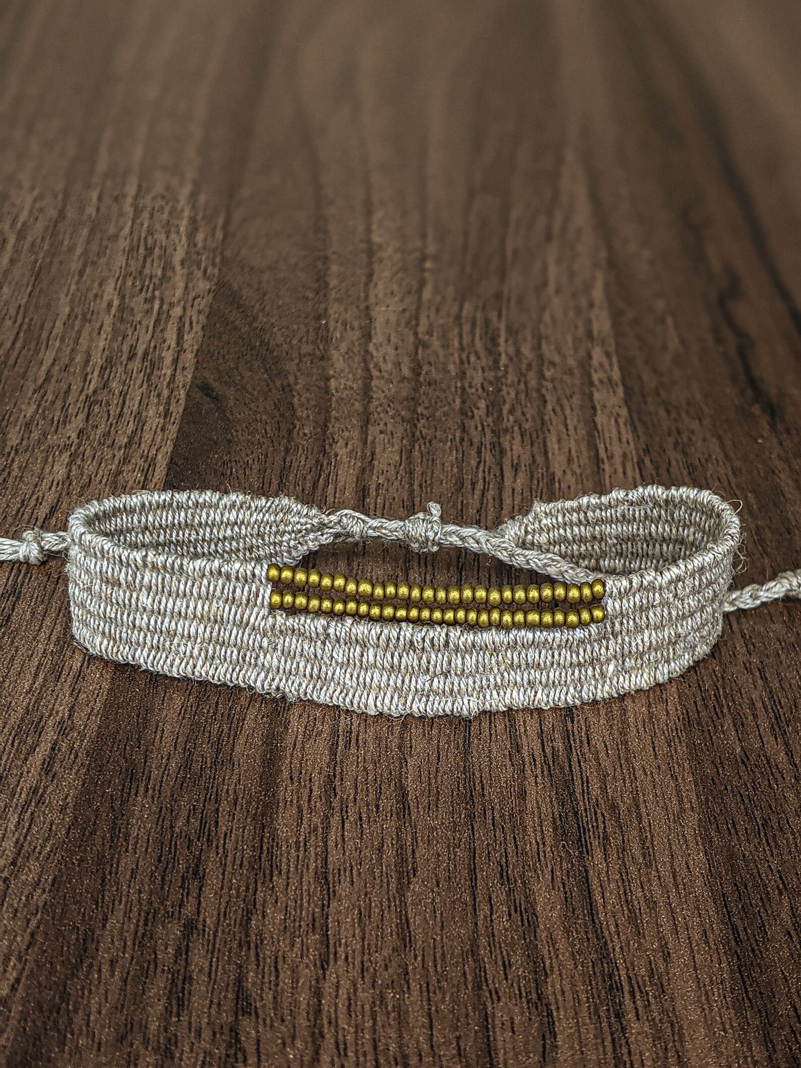 Linen Handwoven Bracelet, Minimalist Bracelet, Woven Jewelry, Loom ...