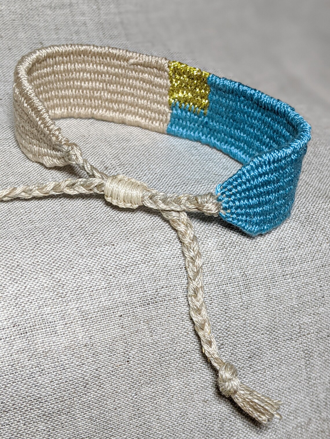 Handwoven Minimalist Fabric Bracelet, Woven Textile Cuff Bracelet ...