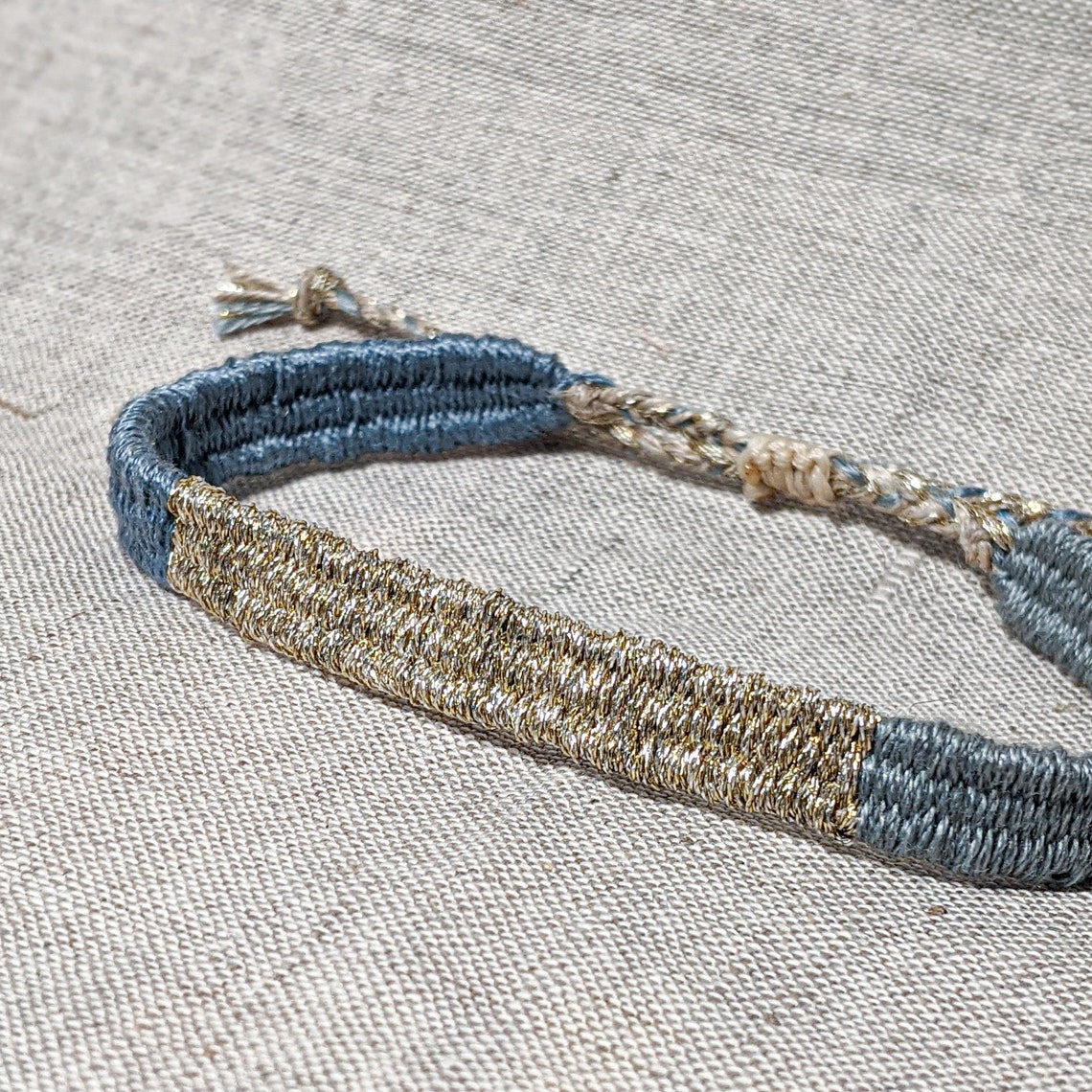 Handwoven Bracelet, Minimalist Textile String Woven Bracelet, Fabric ...