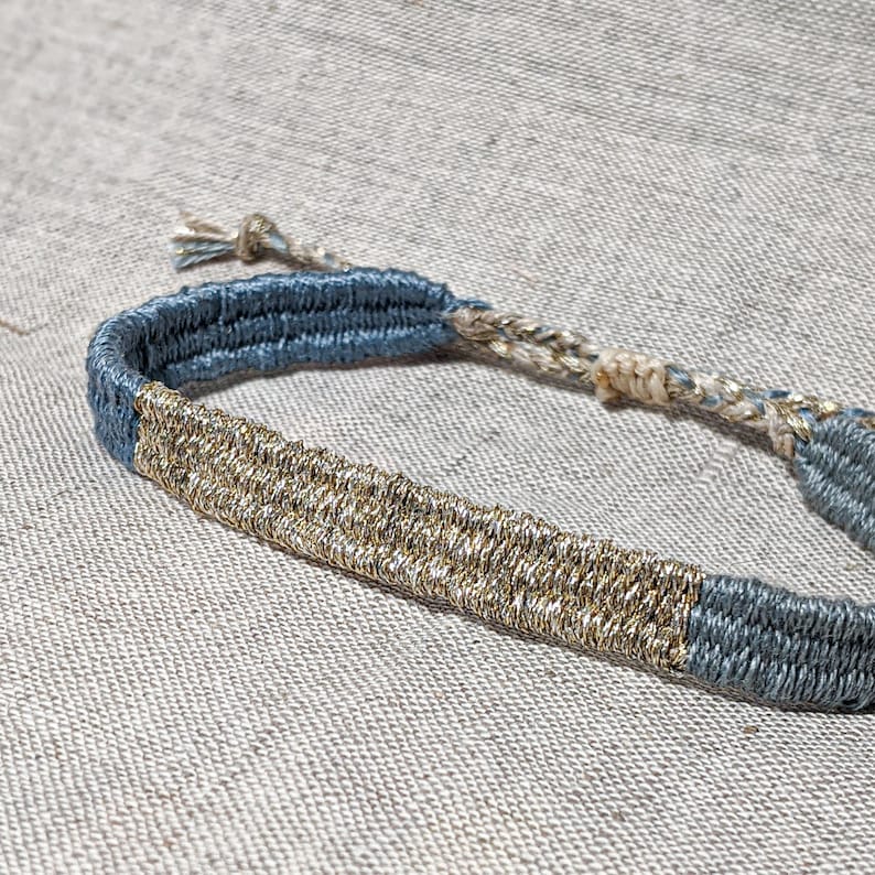 Handwoven Bracelet, Minimalist Textile String Woven Bracelet, Fabric ...