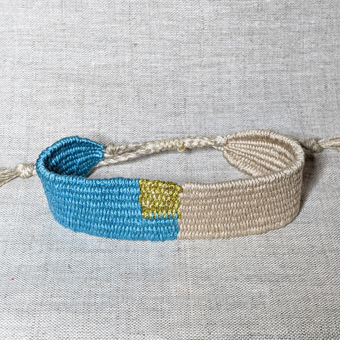 Handwoven Minimalist Fabric Bracelet, Woven Textile Cuff Bracelet ...