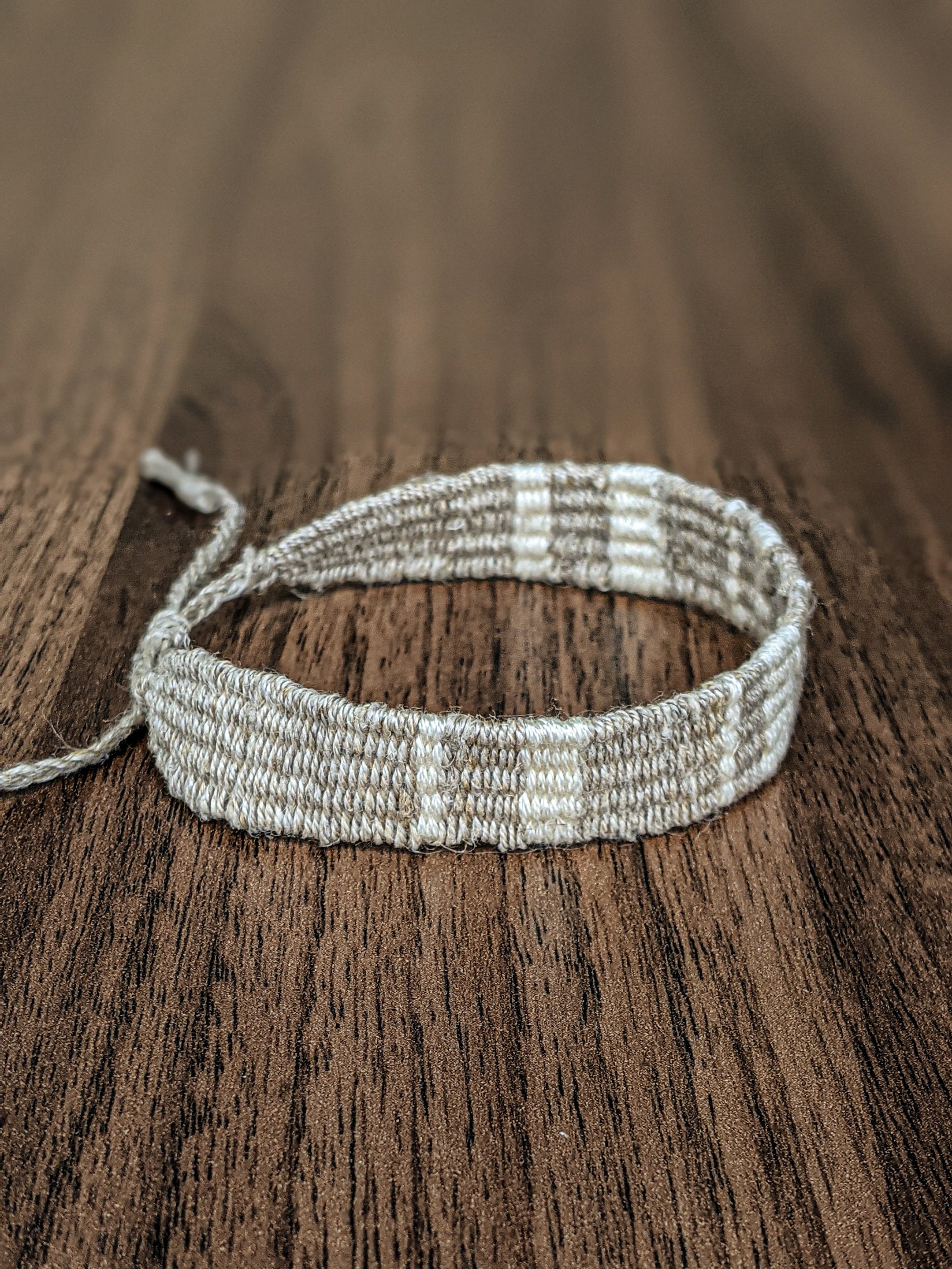 Linen Handwoven Bracelet, Minimalist Fabric Jewelry, Loom Woven ...