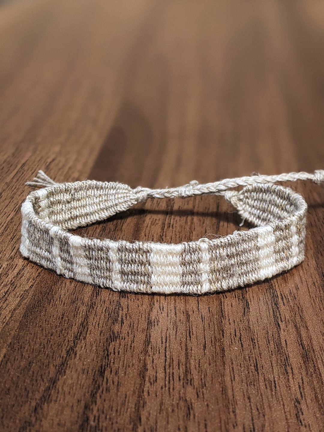 Linen Textile Handwoven Bracelet, Minimalist Fabric Jewelry - Etsy
