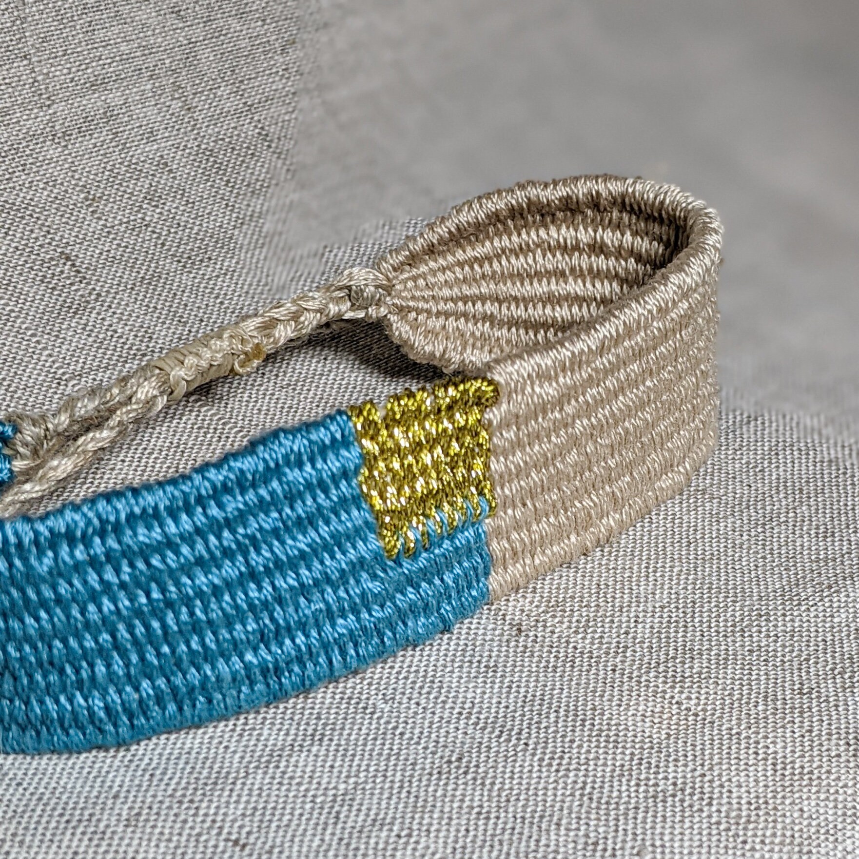 Handwoven Minimalist Fabric Bracelet, Woven Textile Cuff Bracelet ...