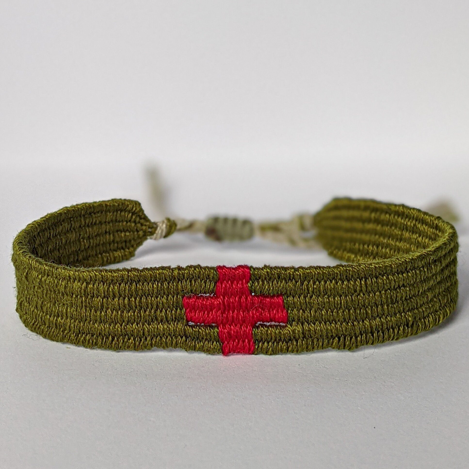 Cross Bracelet, Handwoven Minimalist Fabric Christian Bracelet, Woven ...