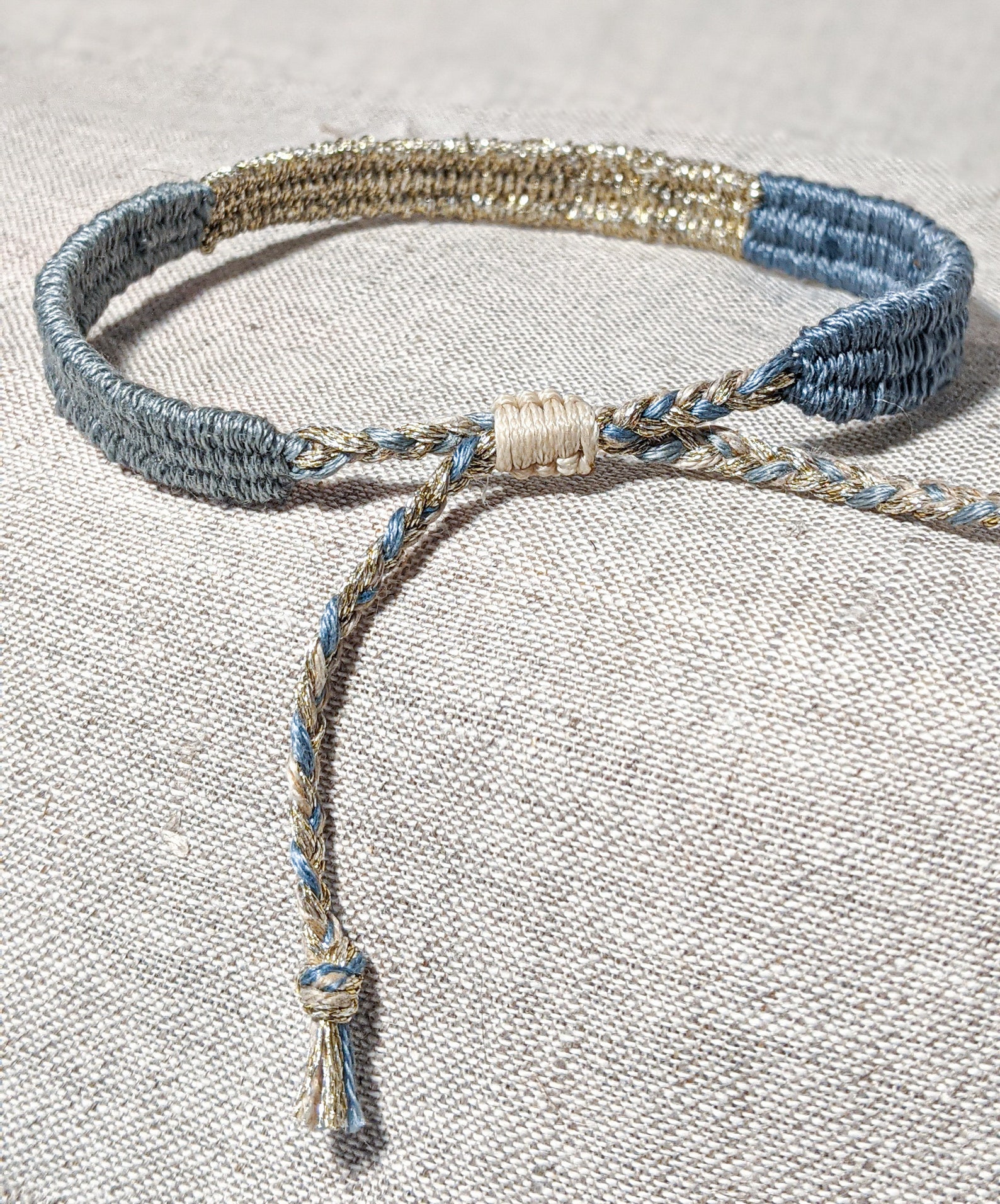 Handwoven Bracelet, Minimalist Textile String Woven Bracelet, Fabric ...