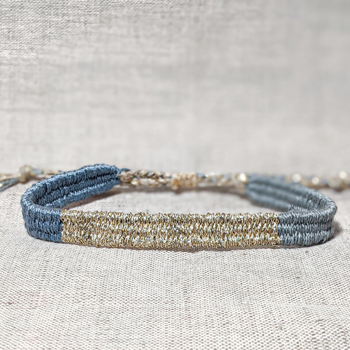 Handwoven Bracelet, Minimalist Textile String Woven Bracelet, Fabric ...