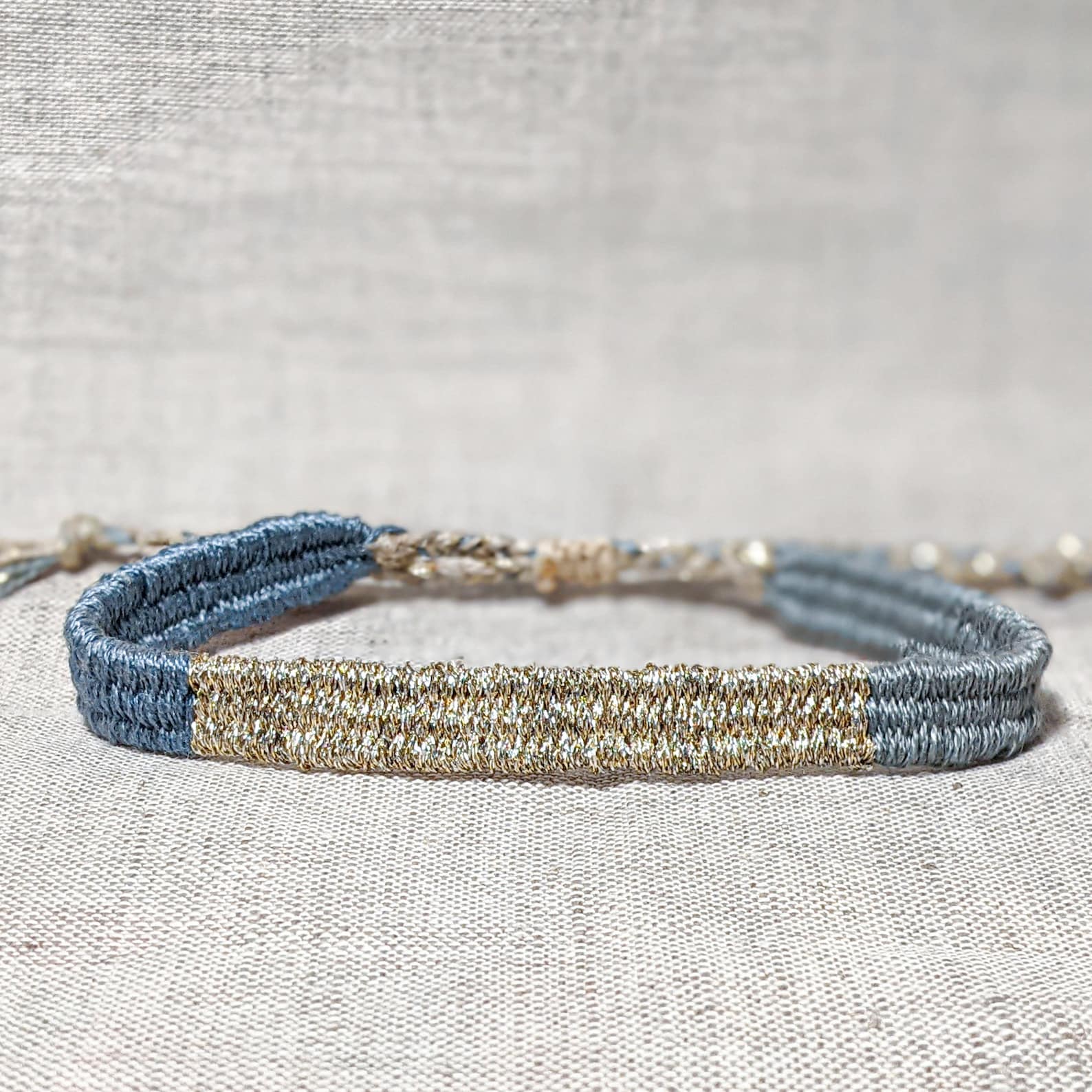 Handwoven Bracelet, Minimalist Textile String Woven Bracelet, Fabric ...
