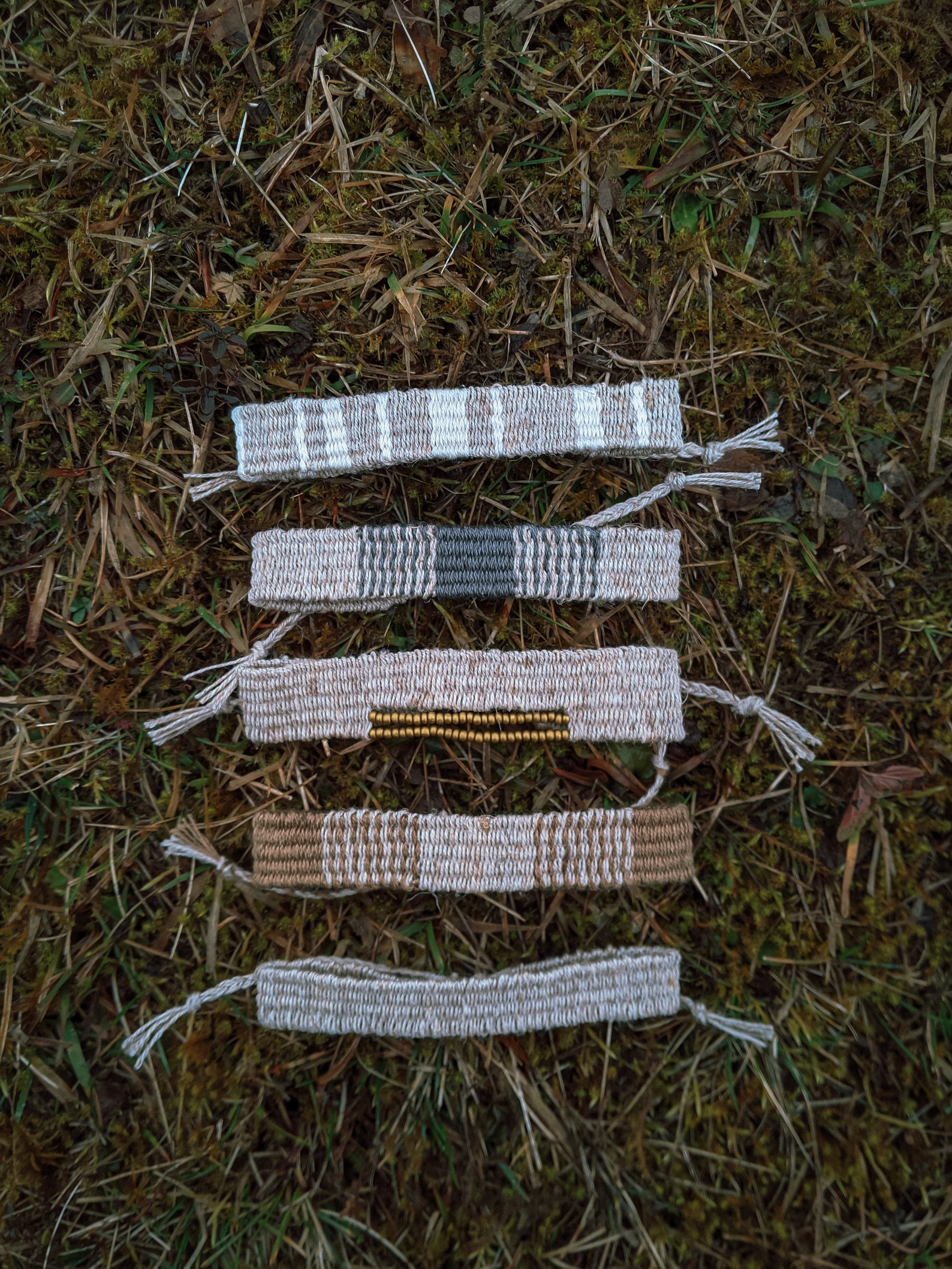 Linen Handwoven Bracelet, Minimalist Textile Mens Bracelet, Woven ...