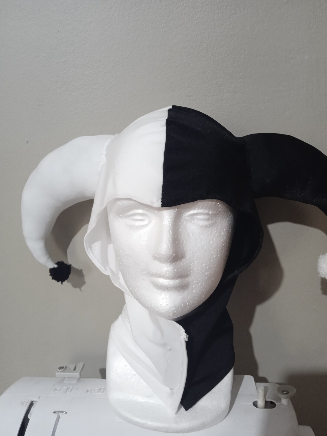 Black and White Jester Cowl Customizable - Etsy