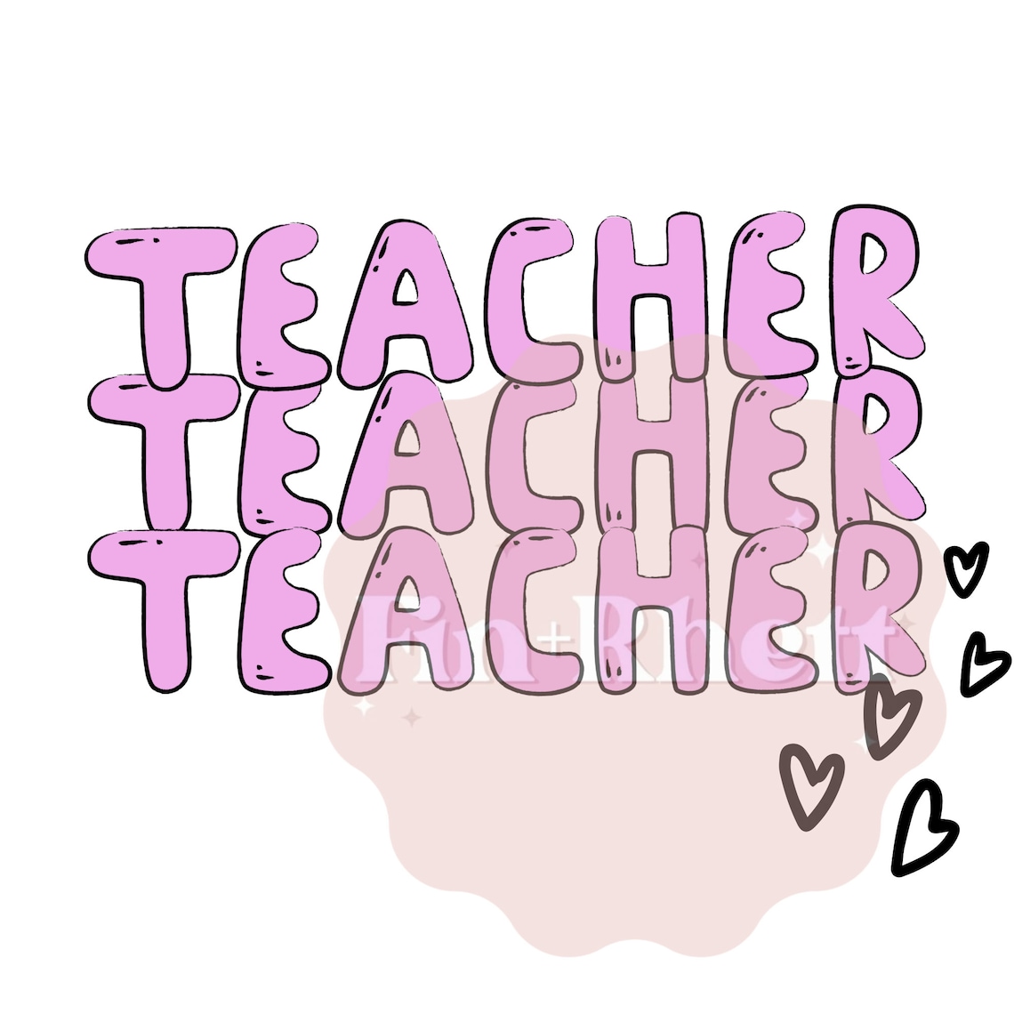 Teacher PNG Purple Teacher PNG Hearts Retro Png Retro - Etsy