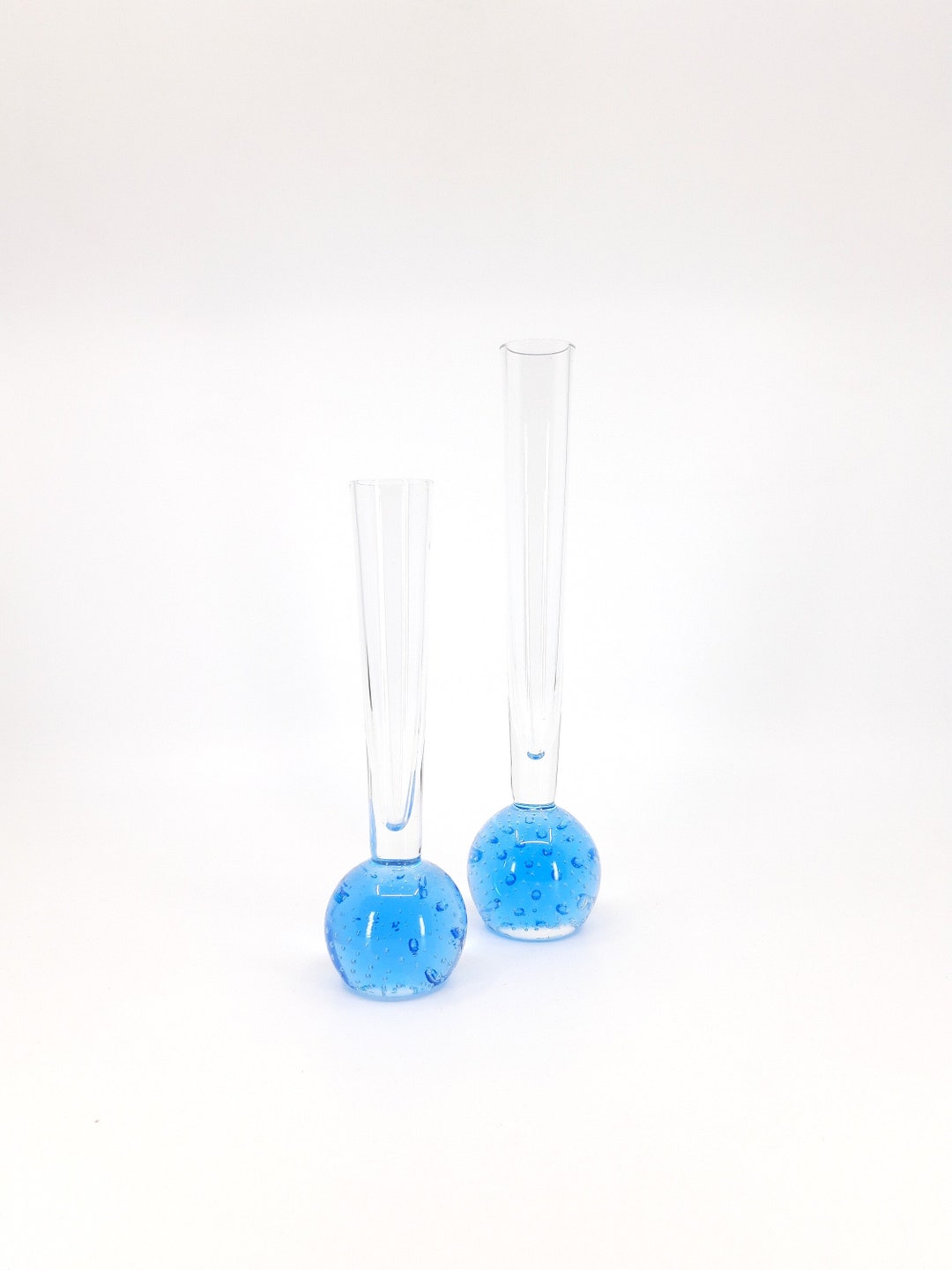 Duo of Milan Metelak Harrachov Glass Stem Vases - Etsy