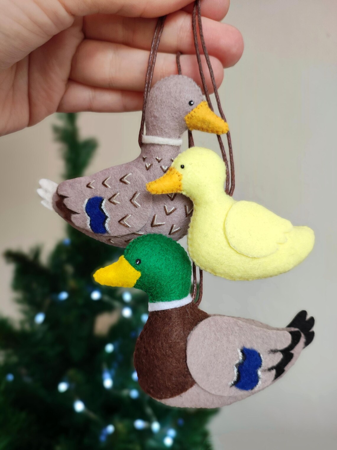 Mallard Duck Family Ornament — Felt Duck Christmas Ornament, Duck ...