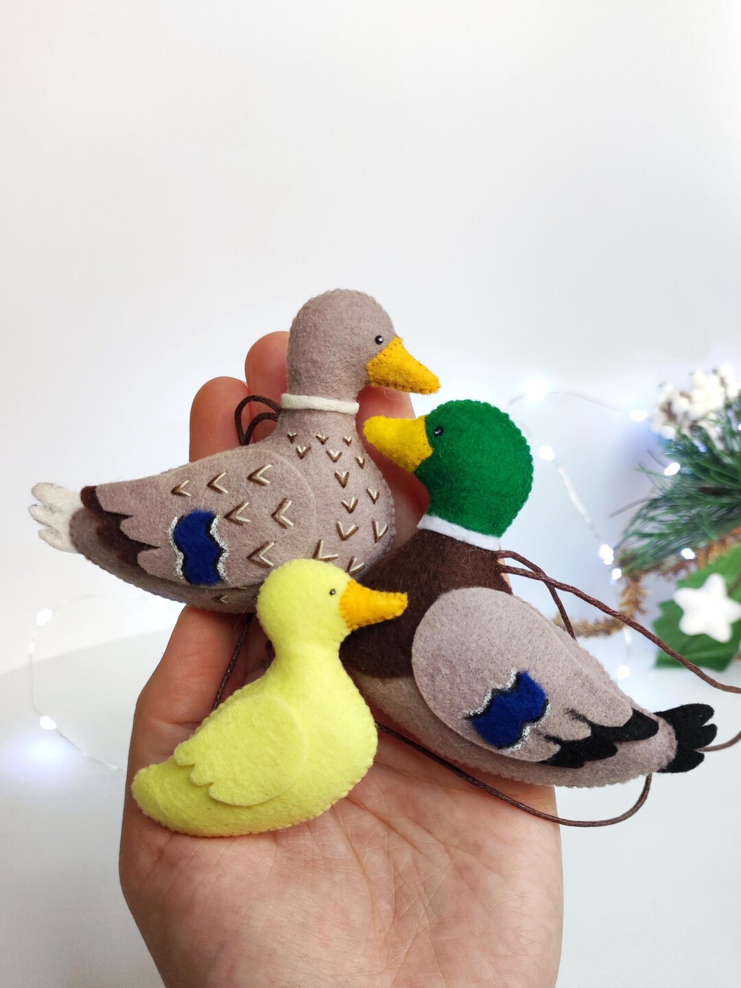Mallard Duck Family Ornament — Felt Duck Christmas Ornament, Duck ...