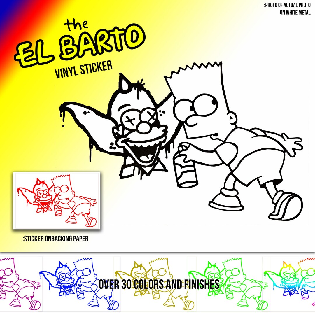 Bart Simpson/vinyl Sticker/krusty Graffiti Sticker/the Simpsons Sticker ...