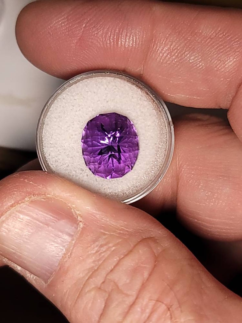 LOOSE Gemstone-large Checkerboard Cut Natural Amethyst Oval, 9.45ct ...