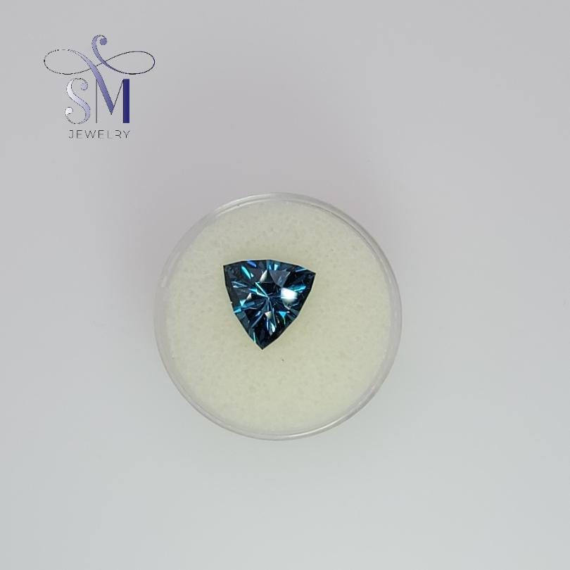LOOSE GEMSTONE- Deep London Blue Topaz Precision Trillion With Rose Cut ...