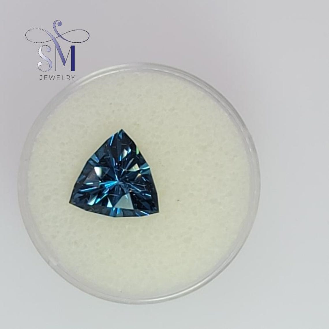 LOOSE GEMSTONE- Deep London Blue Topaz Precision Trillion With Rose Cut ...