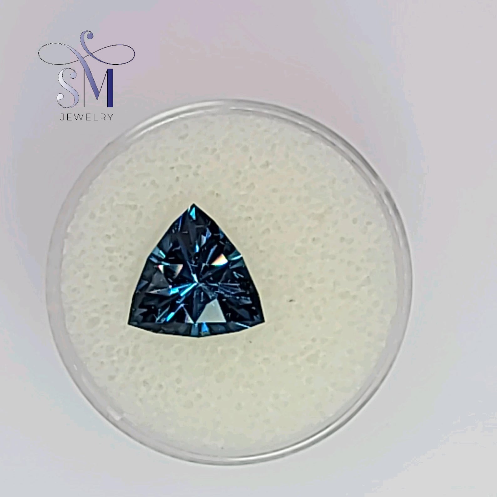 LOOSE GEMSTONE- Deep London Blue Topaz Precision Trillion With Rose Cut ...