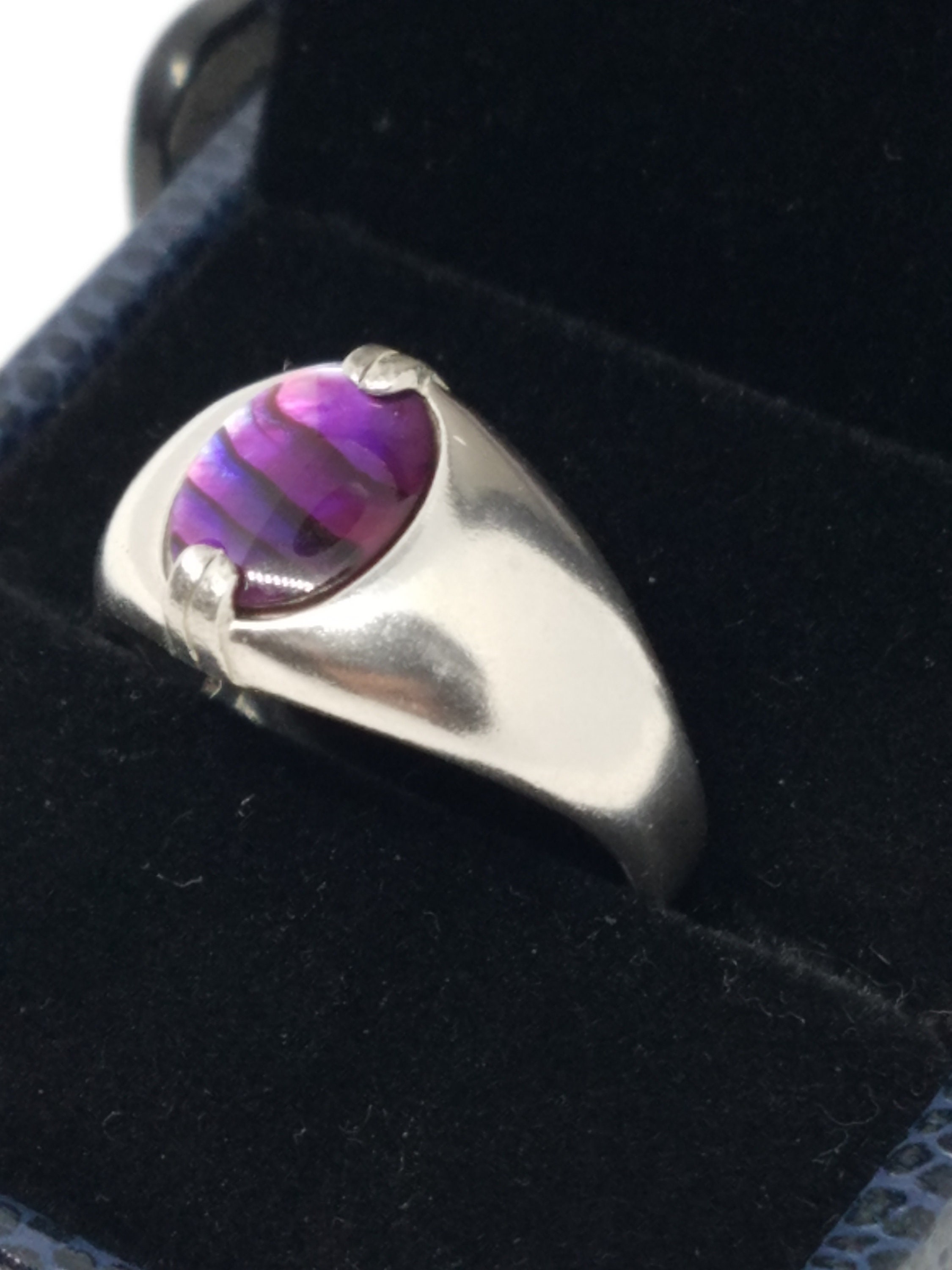 Purple Paua Shell Silver Ring, Sz 10US, Sizeable, 0.80 Carat - Etsy