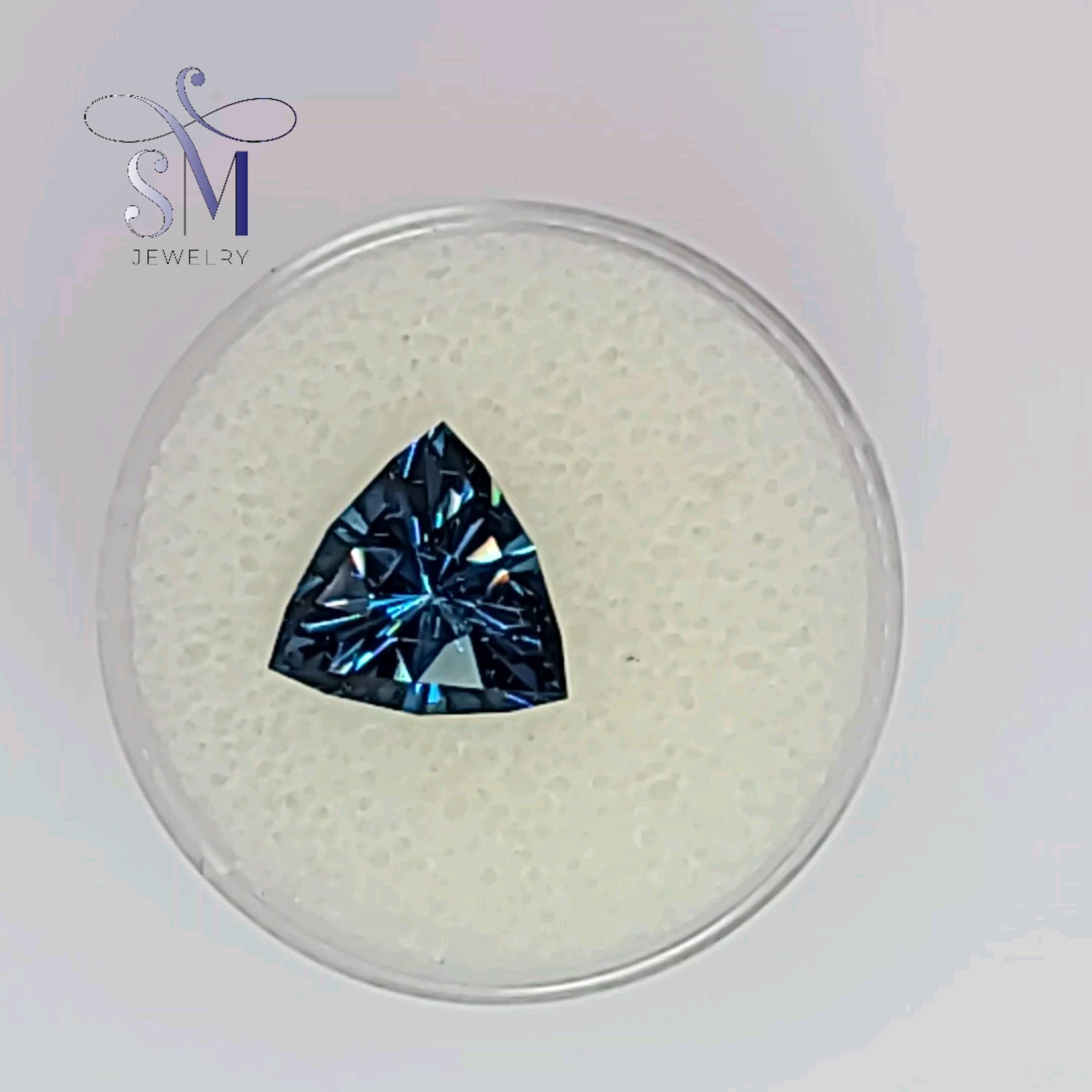 LOOSE GEMSTONE- Deep London Blue Topaz Precision Trillion With Rose Cut ...