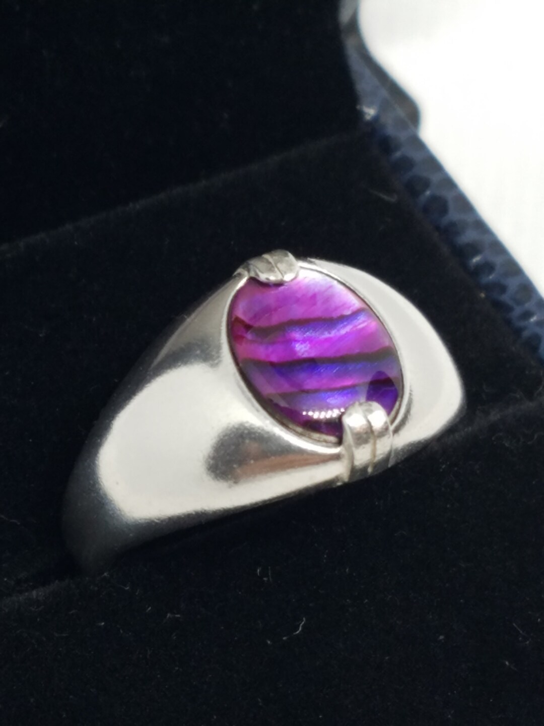 Purple Paua Shell Silver Ring, Sz 10US, Sizeable, 0.80 Carat - Etsy