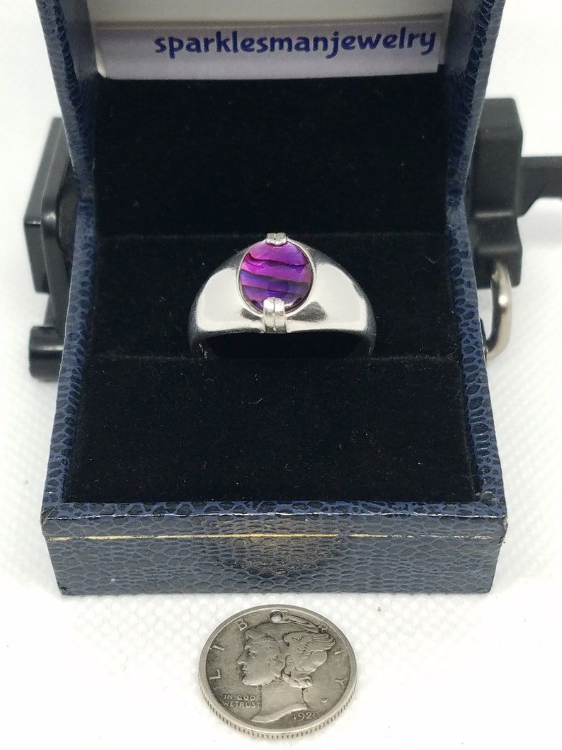 Purple Paua Shell Silver Ring, Sz 10US, Sizeable, 0.80 Carat - Etsy