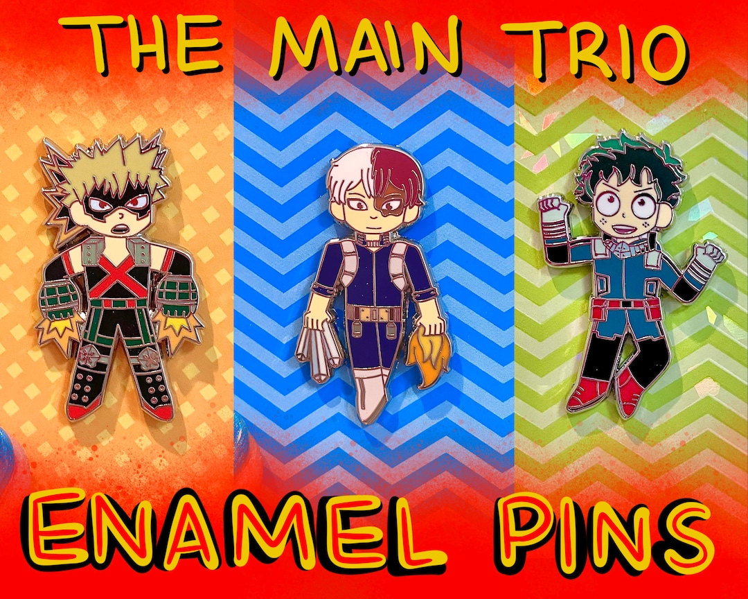 MHA the Main Trio Enamel Pins - Etsy